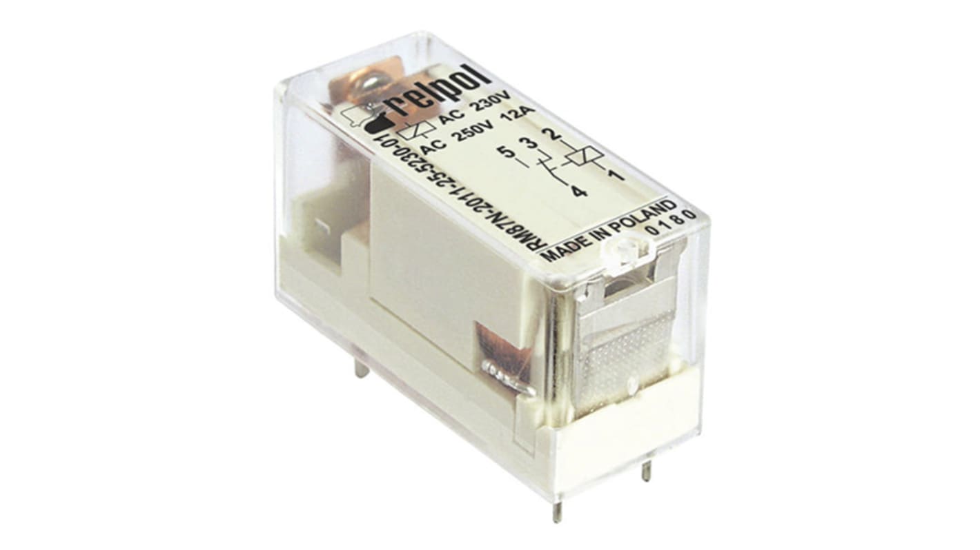 RM87N-2011-35-5024 | Relpol PCB Mount Power Relay, 24V ac Coil, 12A ...