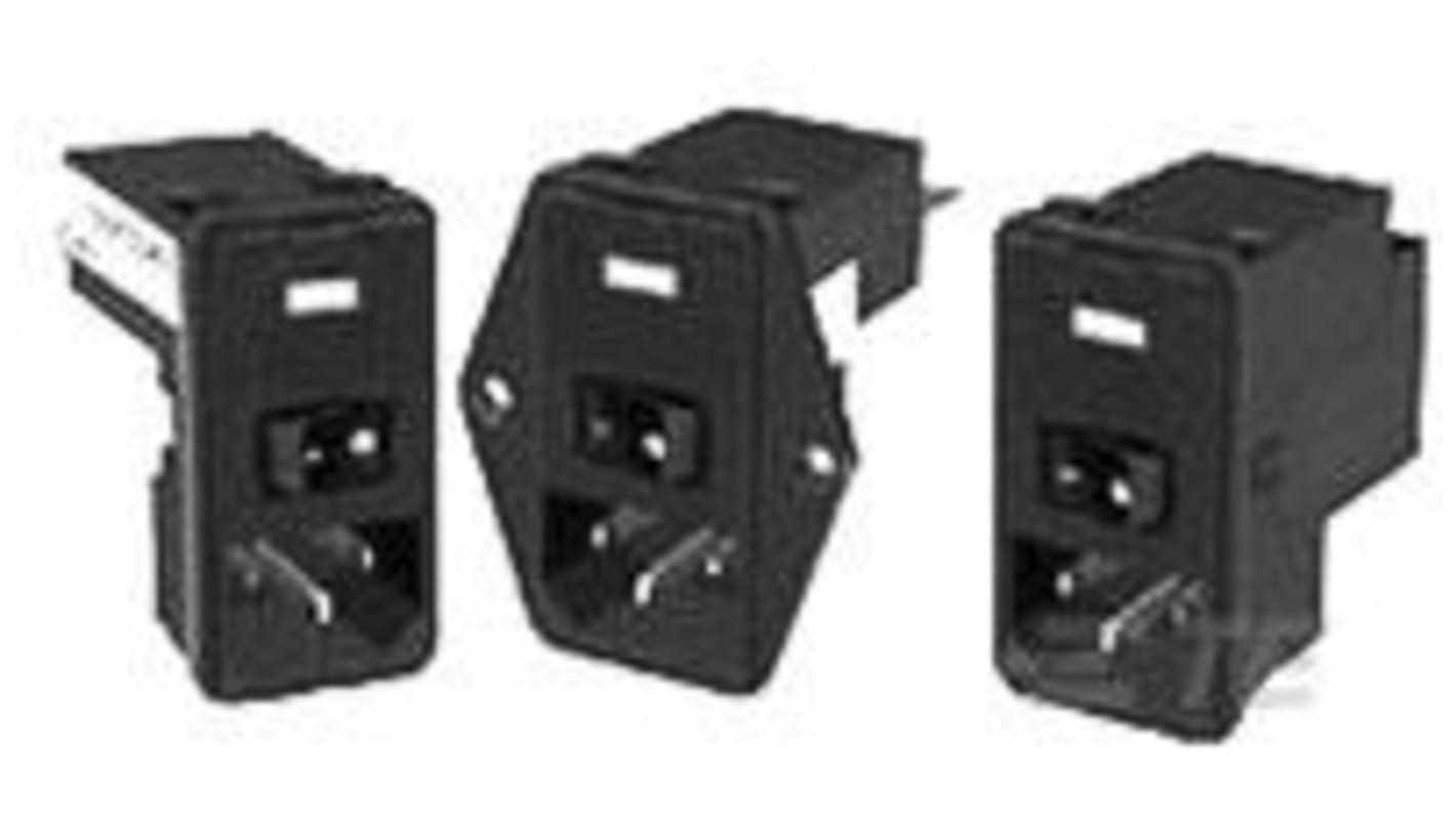 TE Connectivity 10A, 115 V ac, 230 V ac Flange Mount IEC Inlet Filter ...