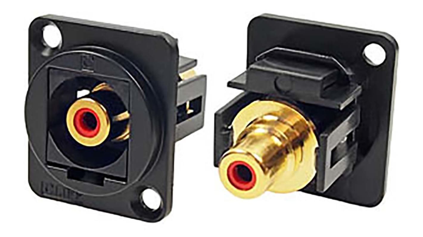 RS PRO Red Panel Mount RCA Socket, Gold over Nickel, 2A | RS