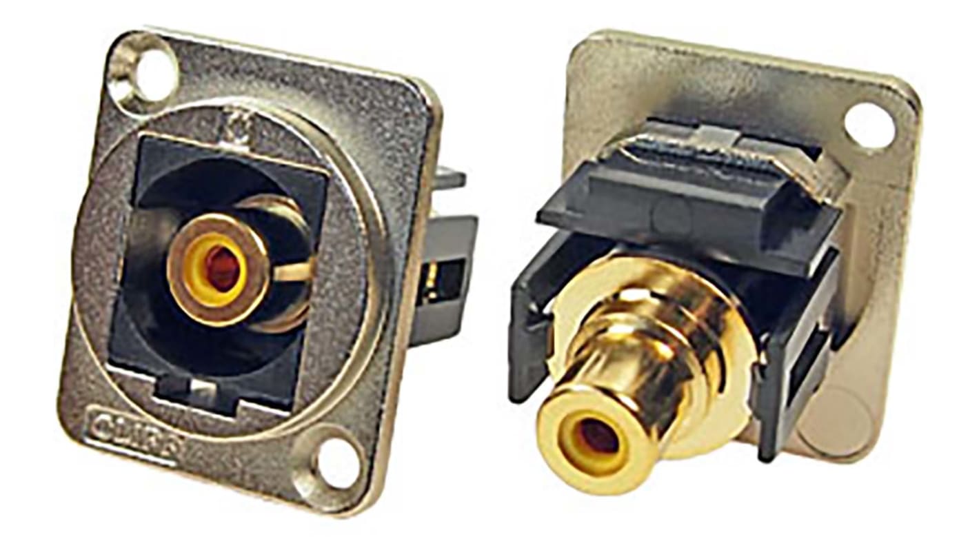 RS PRO Yellow Panel Mount RCA Socket, Gold over Nickel, 2A | RS
