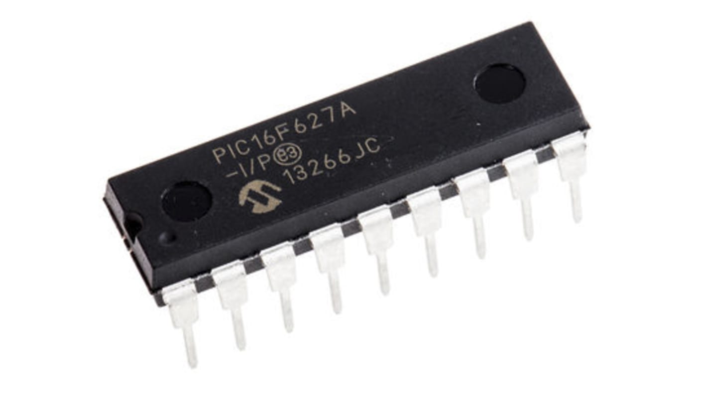 Microcontrolador Microchip PIC16F627A-I/P, núcleo PIC de 8bit, RAM 224 B, 20MHZ, PDIP de 18 ...