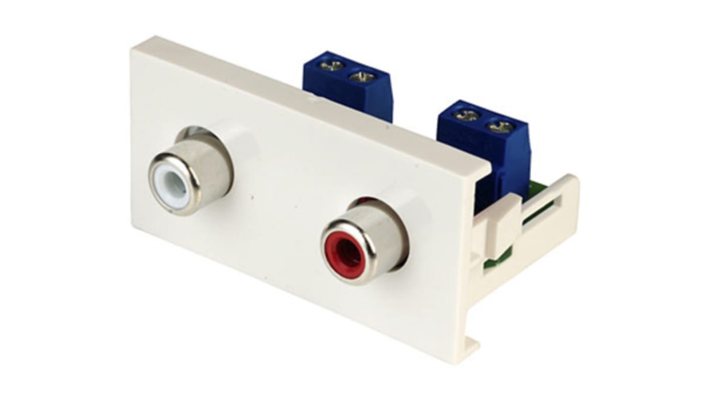 RS PRO Double Gang 2 Way Female RCA Faceplate | RS