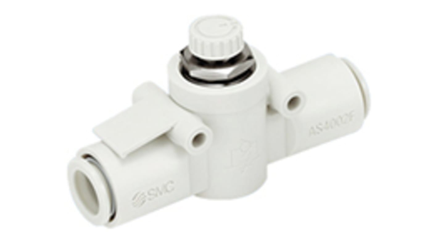 AS3002F-08-J | SMC AS Series Tube Speed Controller, 8mm Tube Inlet Port x 8mm Tube Outlet Port | RS