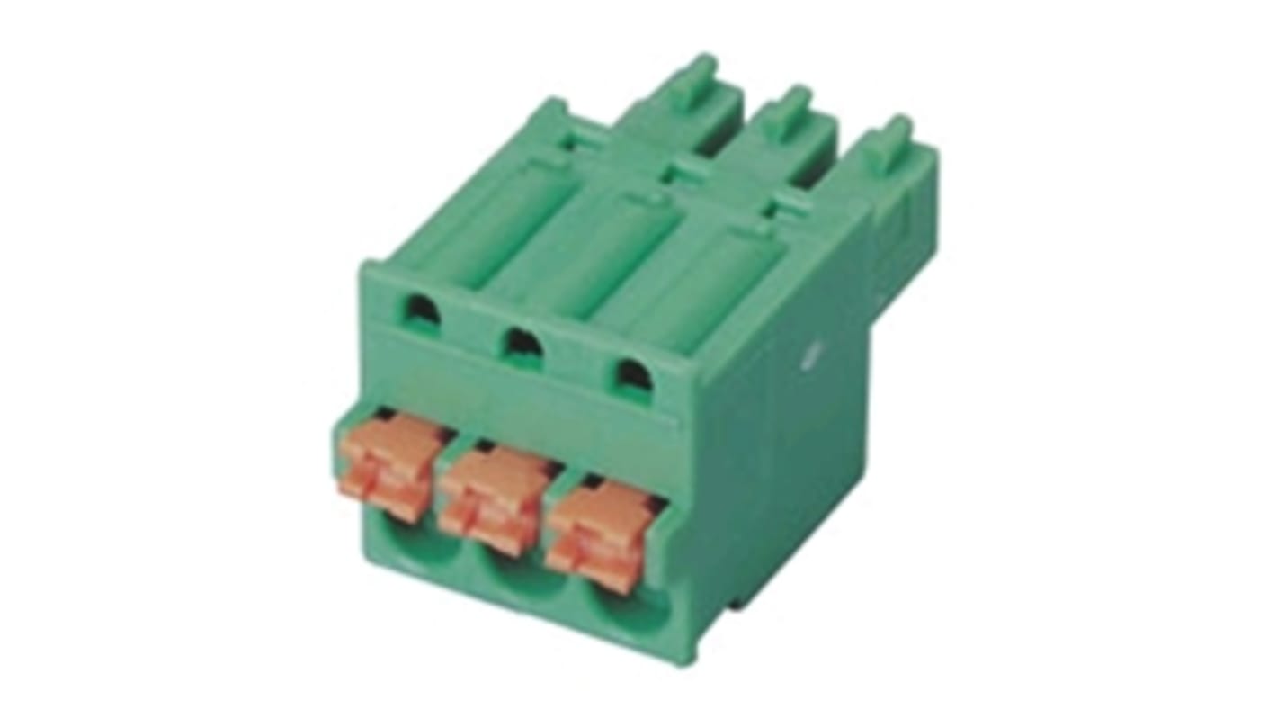 RS PRO 3.5mm Pitch 3 Way Right Angle Pluggable Terminal Block, Plug ...