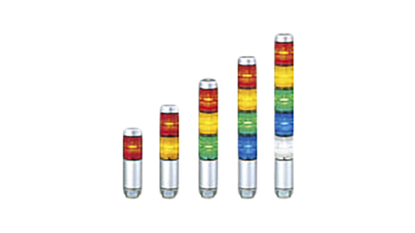 MPS-202-RG | Patlite MPS Series Green, Red Beacon Tower, 2 Lights, 24 V ac/dc, Base Mount | RS