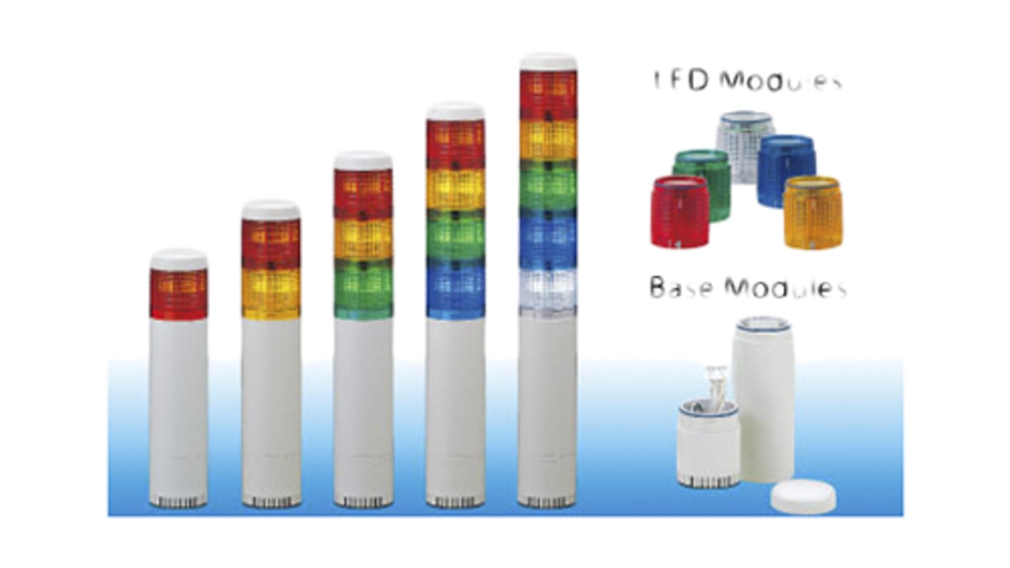 LU5-02FB | Patlite LU5 Series Flashing Effect Base Unit, 24 V dc, LED ...