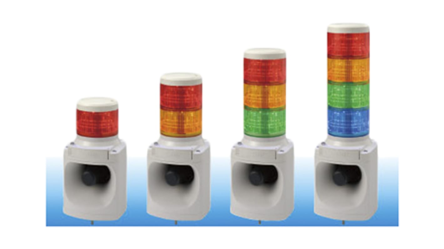 LKEH-202FEUL-RG | Patlite LKEH Series Coloured Buzzer Signal Tower, 2 ...