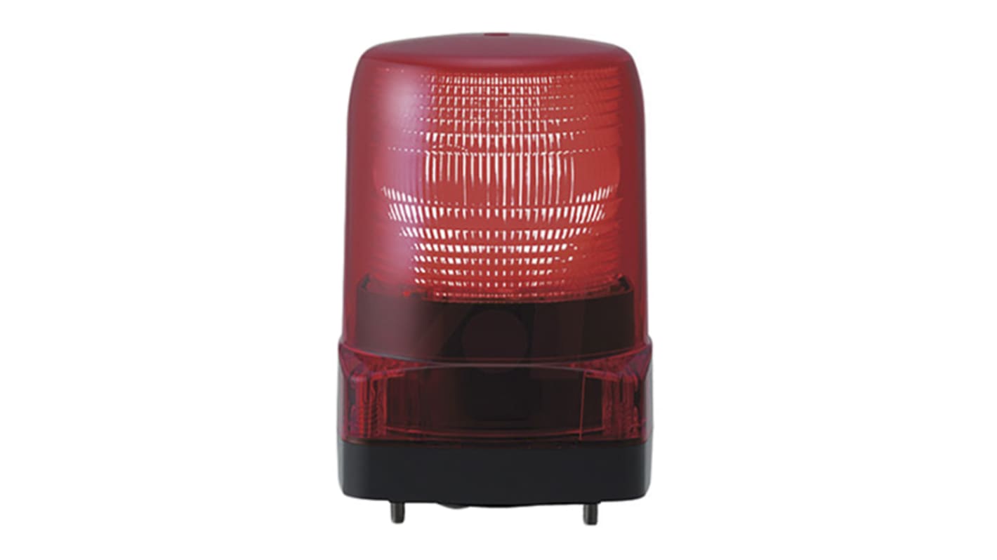 LFH-24-R | Patlite LFH Series Red Flashing Beacon, 24 V dc, Base Mount, LED Bulb | RS