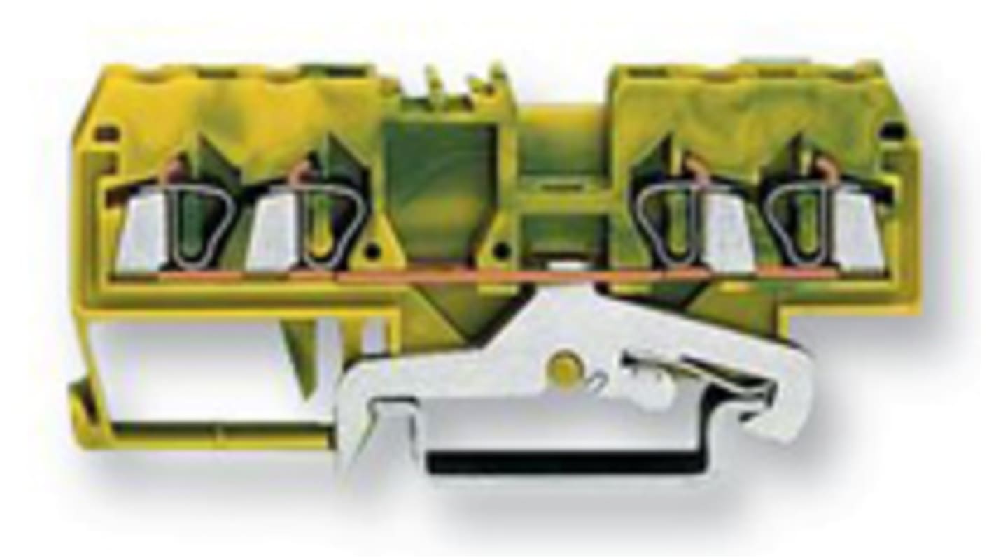 281-657 | Wago 4-Way Earth Block, 28 → 12 AWG Wire, Cage Clamp | RS