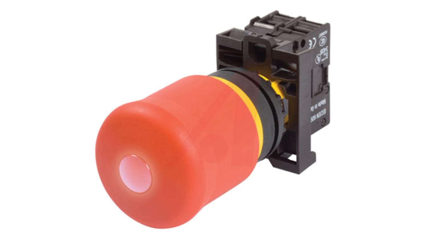 73000194 M22-PVL-K02-R | Eaton M22 Series Pull Release Emergency Stop Push Button, Panel Mount ...