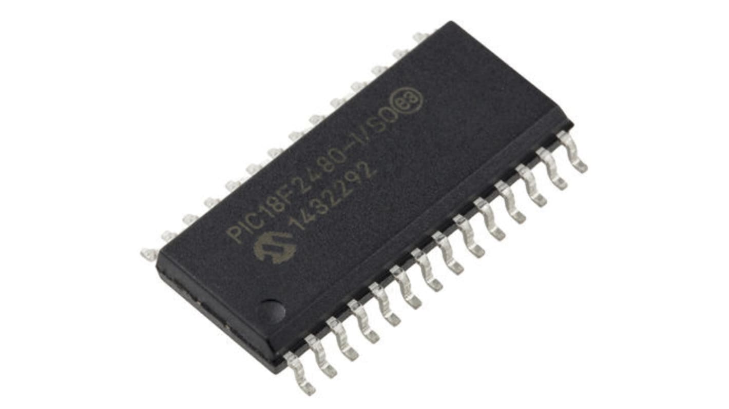 Microchip PIC18F2480-I/SO, 8bit PIC Microcontroller, PIC18F, 40MHz, 16 kB, 256 B Flash, 28-Pin ...
