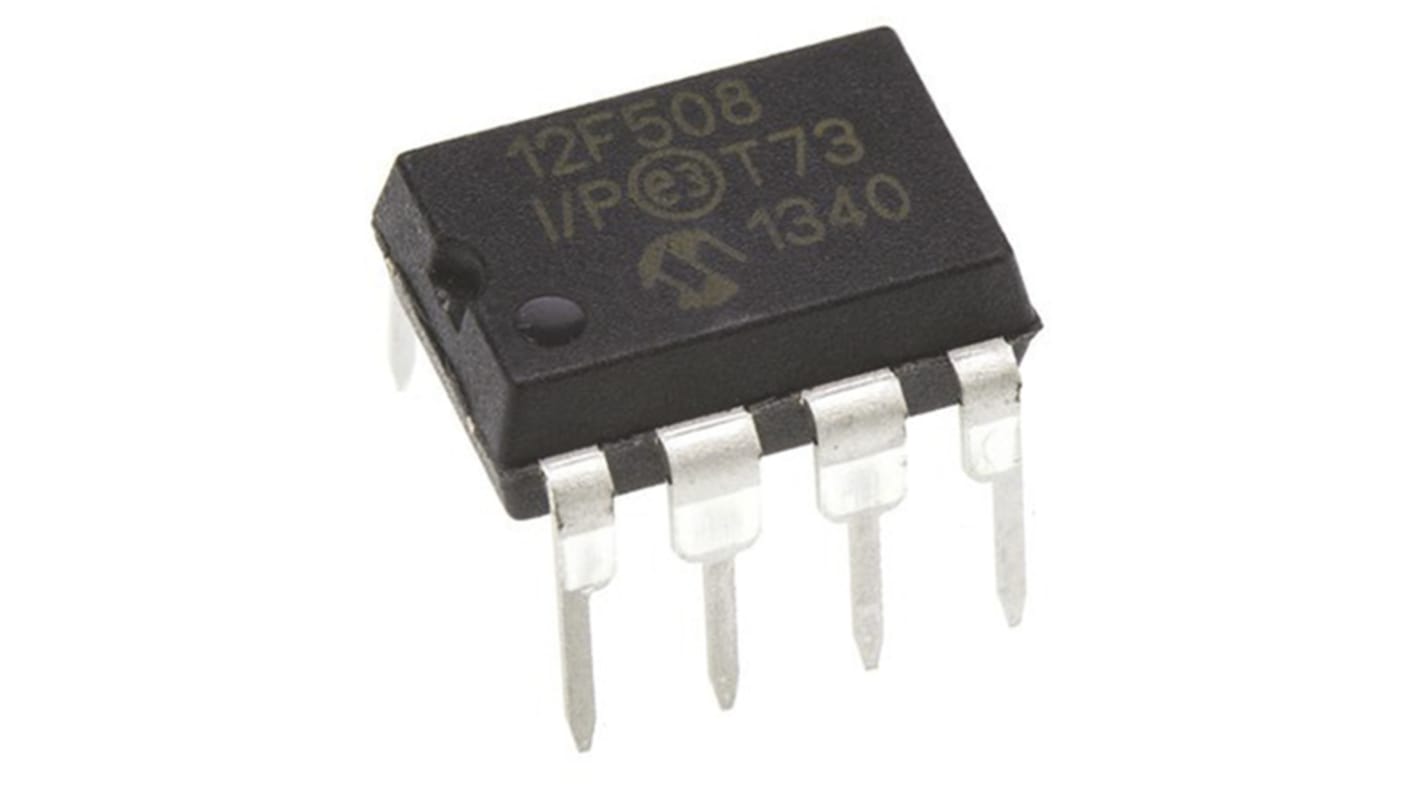 Microchip PIC12F508-I/P, 8bit PIC Microcontroller, PIC12, 4MHz, 512 ...