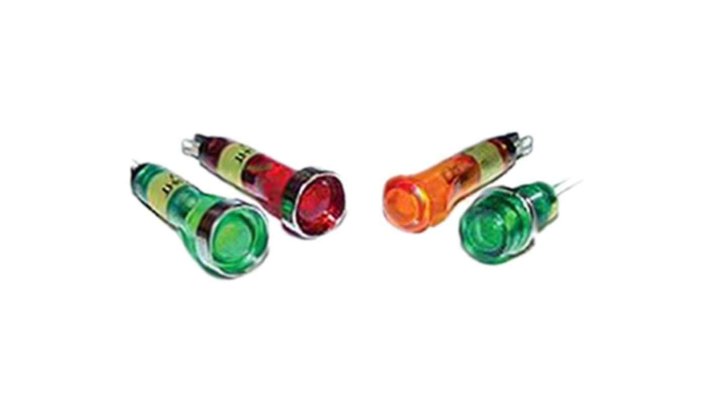 608-2232-240F | Dialight Green Panel LED, 24V dc, 8.5mm Mounting Hole ...