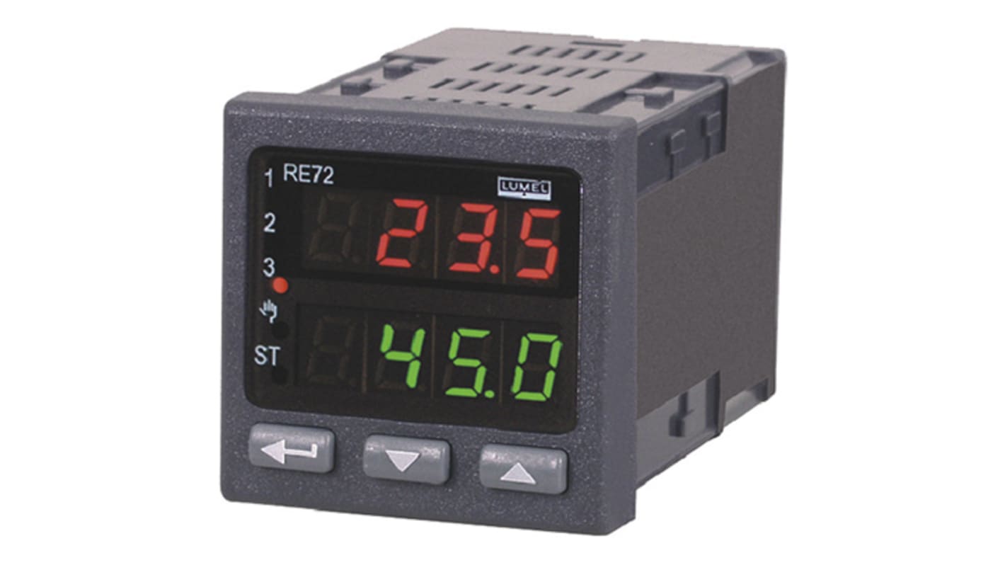 RE72 342100E0 | Lumel RE72 Panel Mount PID Temperature Controller, 48 x 48mm, 2 Output Current ...