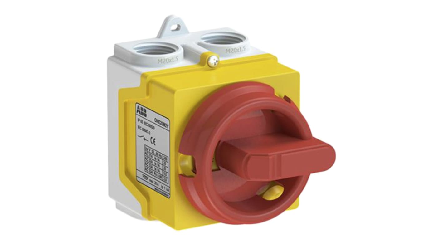ONE20M3Y | ABB 3P Pole Panel Mount Isolator Switch - 20A Maximum ...