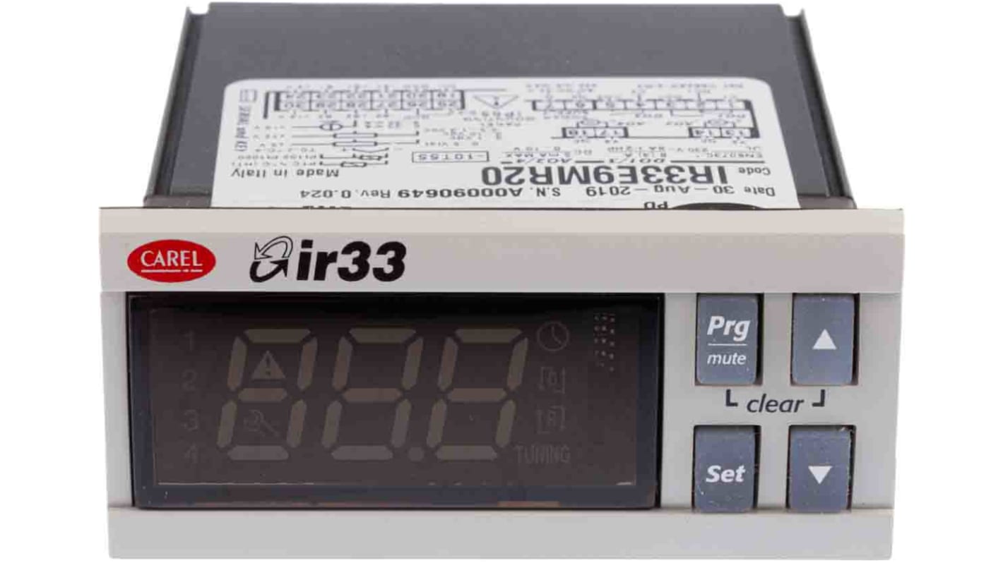 IR33E9MR20 | Carel IR33 Panel Mount PID Temperature Controller, 76.2 x 34.2mm 2 (Analogue), 2 ...