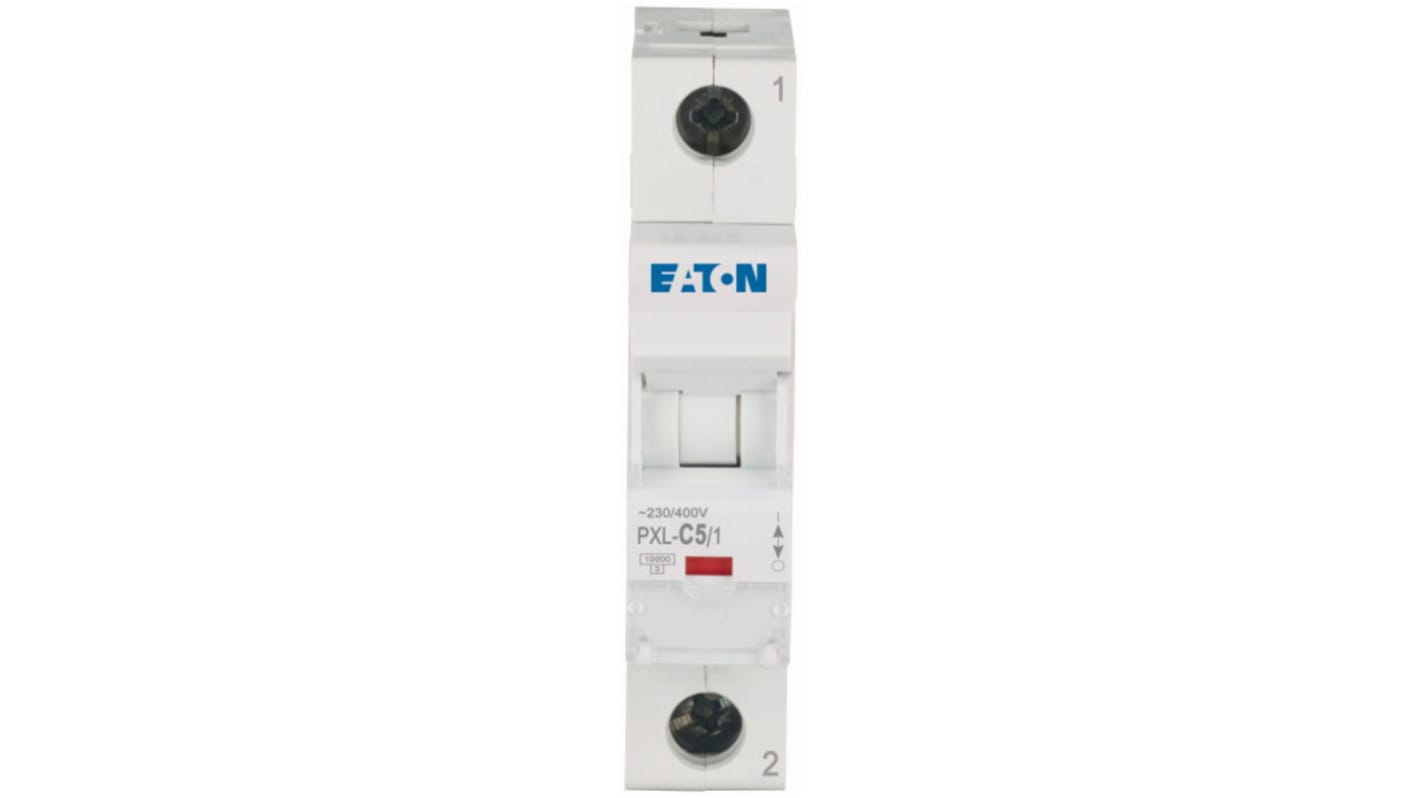 236052 PXL-C5/1 | Eaton xPole PXL, S200 MCB, 1P, 5A Curve C, 400V AC, 48V DC, 10 kA Breaking ...