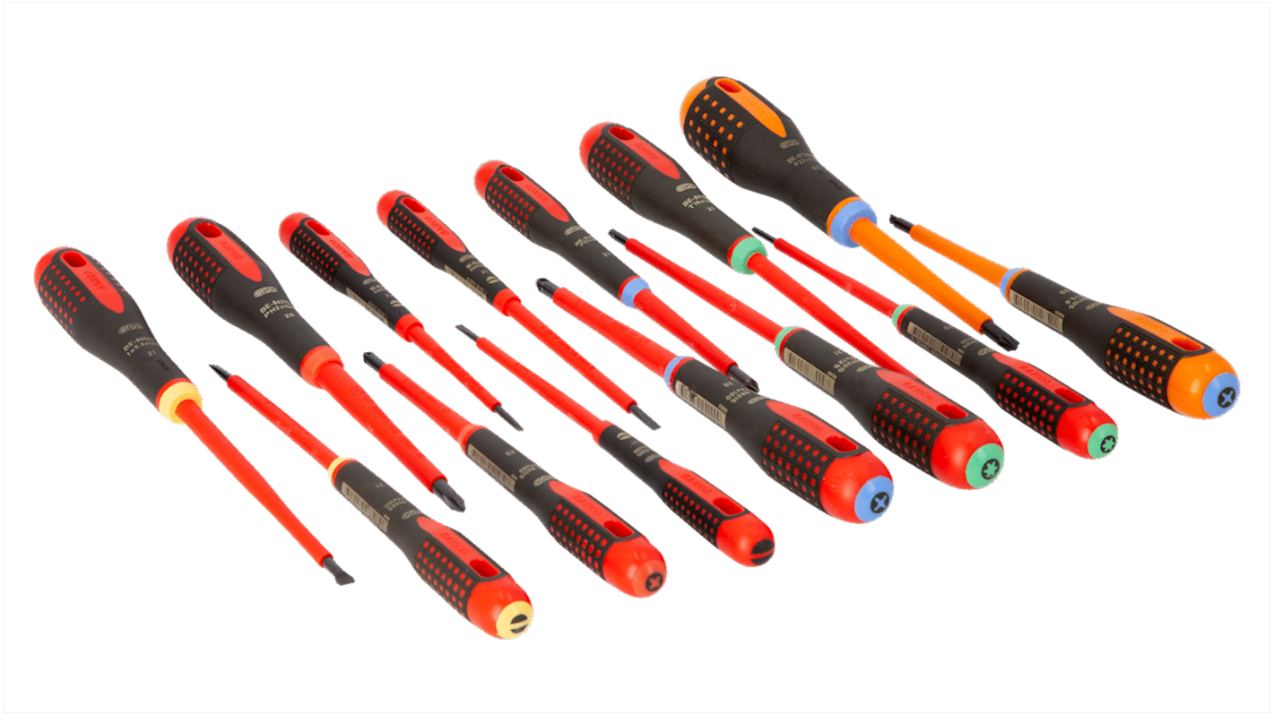 BE-9876S | Bahco Phillips; Pozidriv; Slotted; Torx Insulated Screwdriver Set, 14-Piece | RS