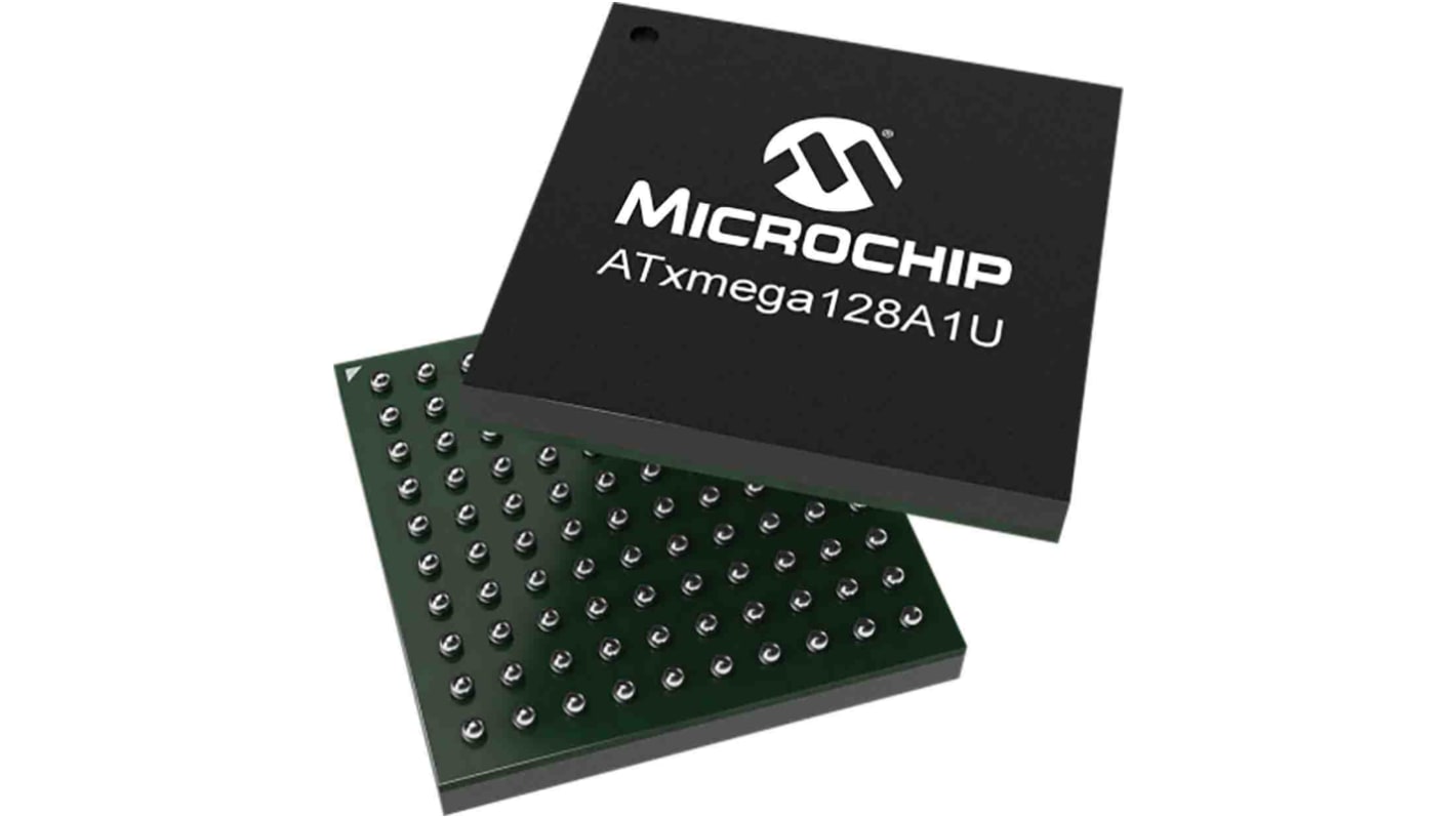 Microchip ATXMEGA128A1U-CU, 8bit AVR Microcontroller, ATxmega128A1U, 32MHz, 128 kB Flash, 100 ...