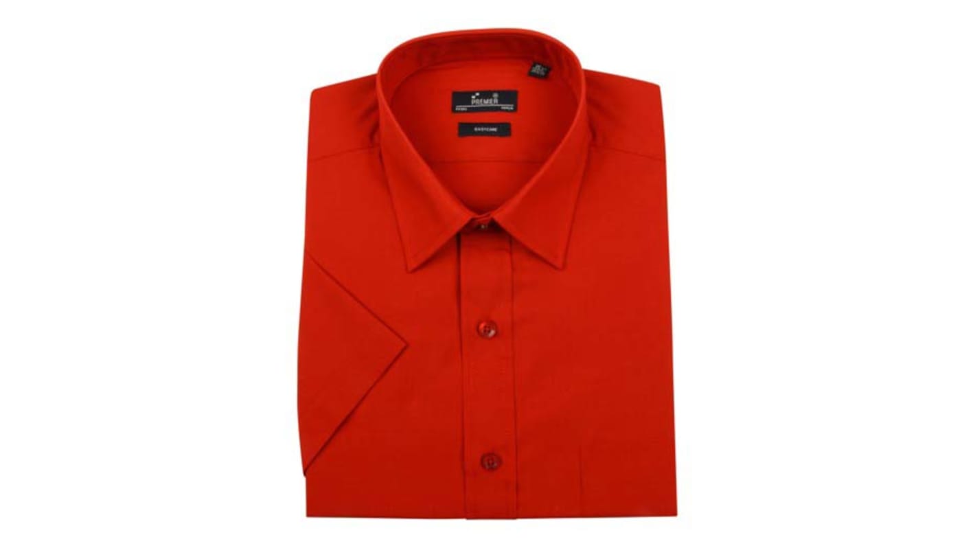 RS PRO Red Cotton, Polyester Short Sleeve Shirt, UK- 16.5, EUR- 42 | RS
