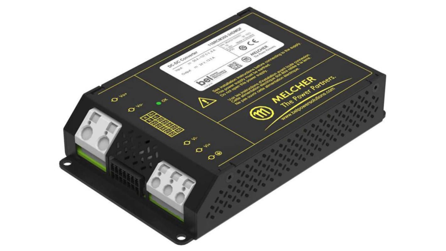 110RCM300-24DMQF | BEL POWER SOLUTIONS INC RCM300 DC-DC Converter, 24V dc/ 12.5A Output, 50.4 → ...