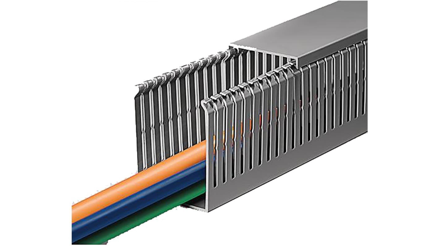 184-10068 HTWD-PN-25X40-PVC-GY | HellermannTyton HTWD-PN Grey Slotted ...