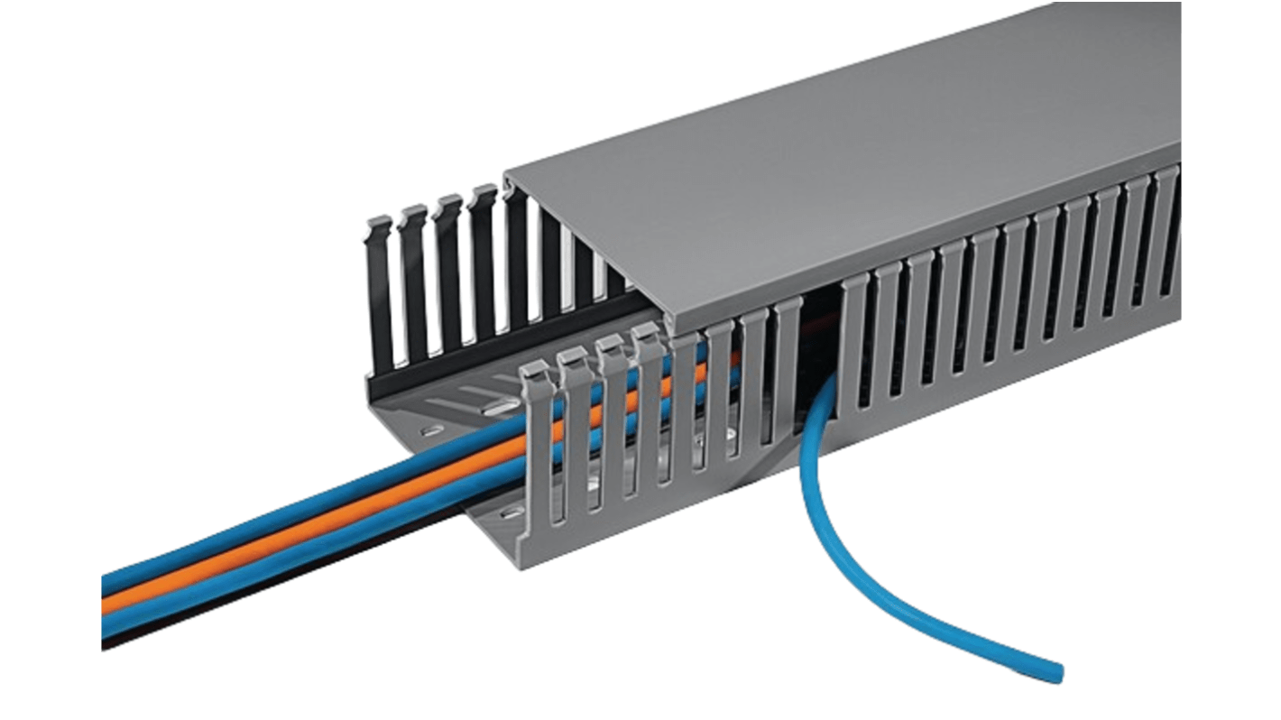 185-42525 HTWD-PD-25X25-PVC-GY | HellermannTyton HTWD-PD Grey Slotted ...