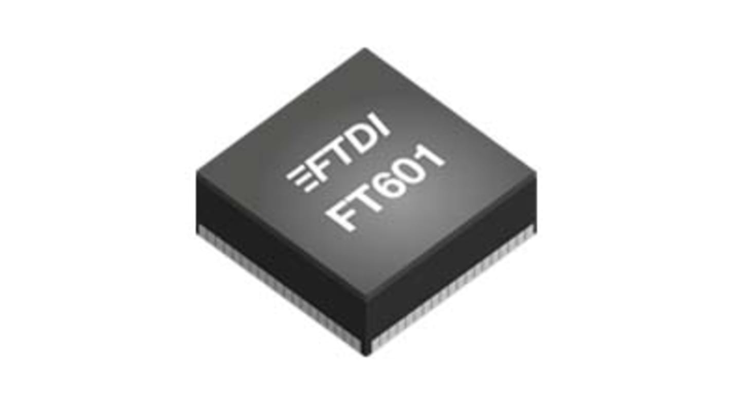 FTDI Chip FT601Q-B-T, USB Bridge IC, 2-Channel, 480 Mbps, 5Gbit/s, USB ... FTDI Chip FT601Q-B-T, USB Bridge IC, 2-Channel, 480 Mbps, 5Gbit/s, USB ...