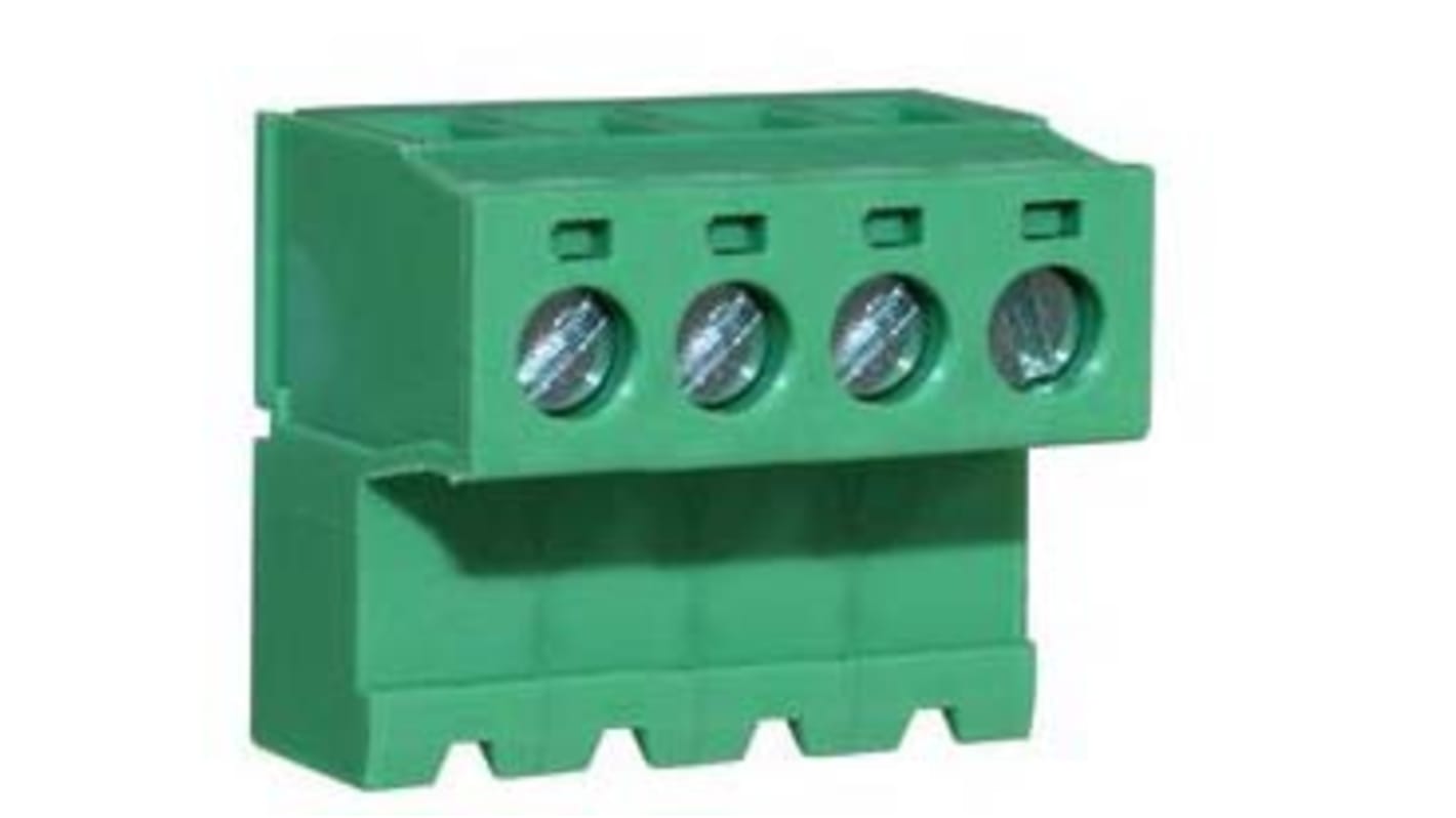 RS PRO 5.08mm Pitch 4 Way Right Angle Pluggable Terminal Block ...