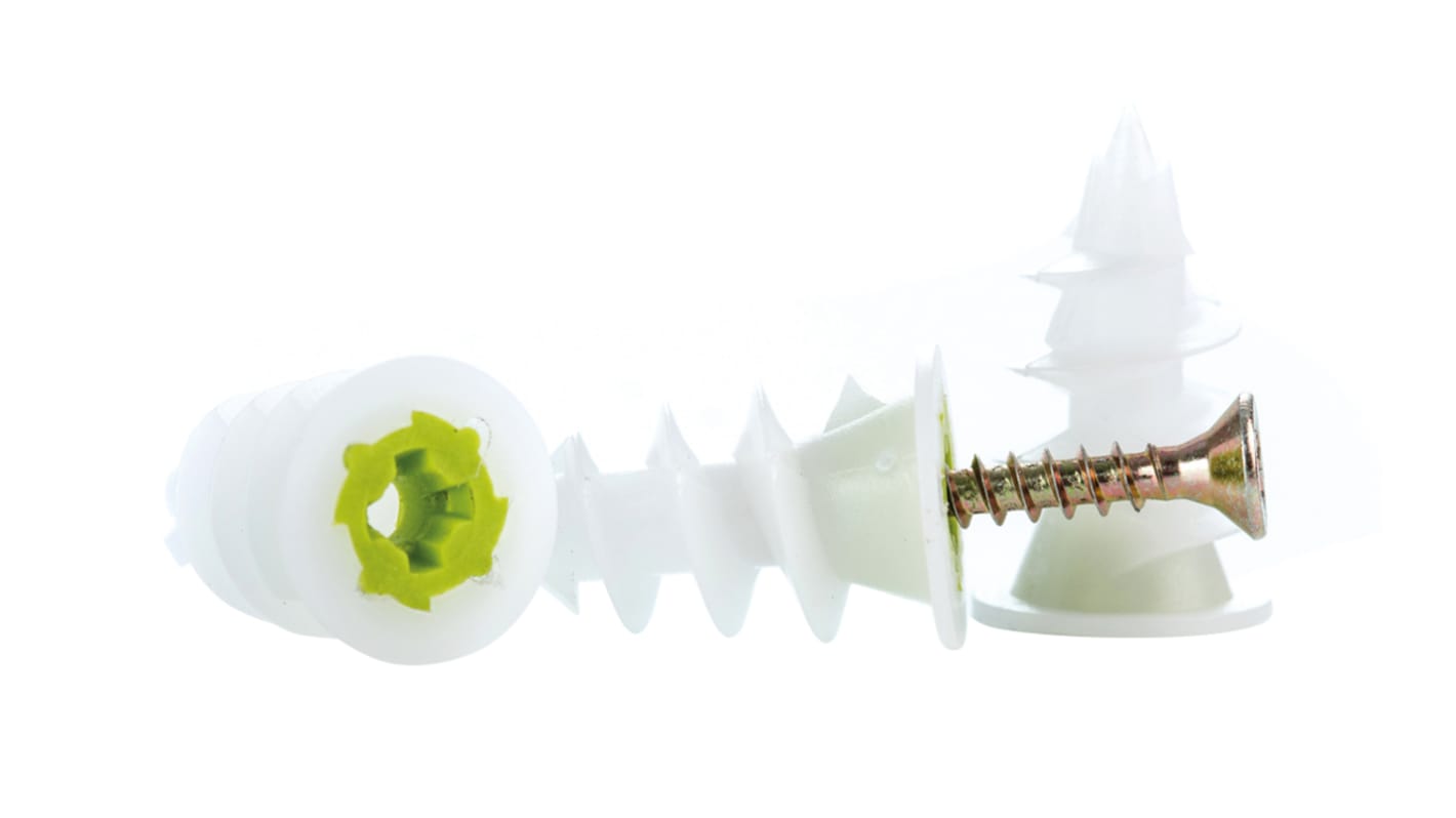 TWIST10 | GripIt Fixings Green, White Metal, Nylon Self Driving Cavity ...