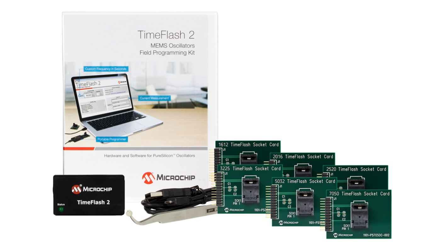 Microchip DSC-TIMEFLASH2-KIT1, Time Flash2 Oscillator Programmer for Microchip MEMS Oscillator | RS