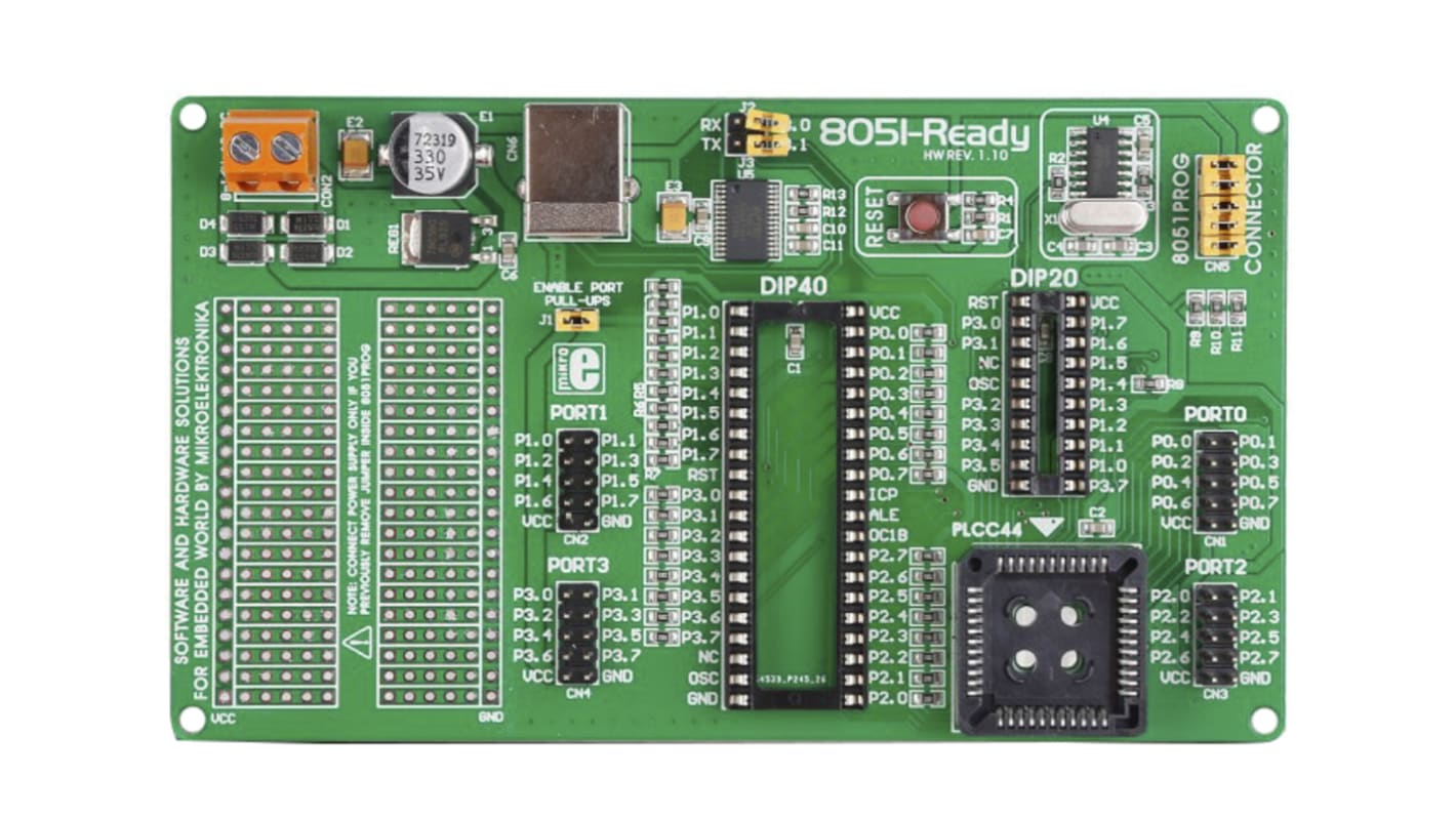 MikroElektronika 8051-Ready Board MCU Add On Board MIKROE-257 | RS