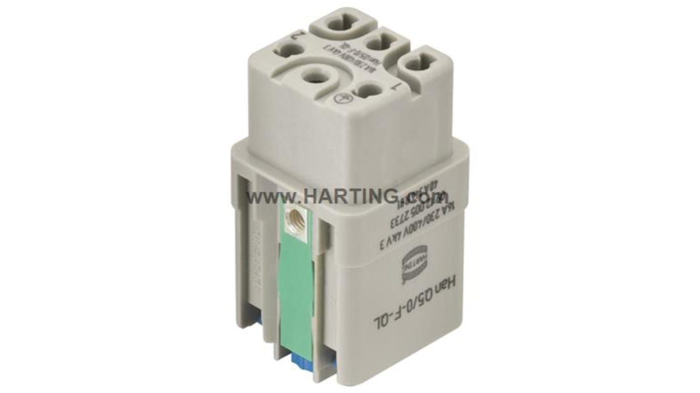 09120052734 | HARTING Heavy Duty Power Connector Insert, 16A, Female ...