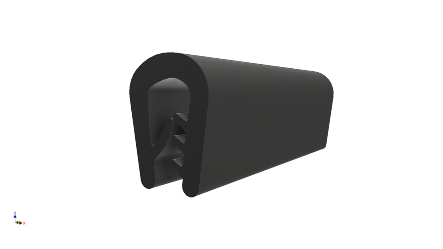 RS PRO Black Rubber Brush Strip, 20m | RS