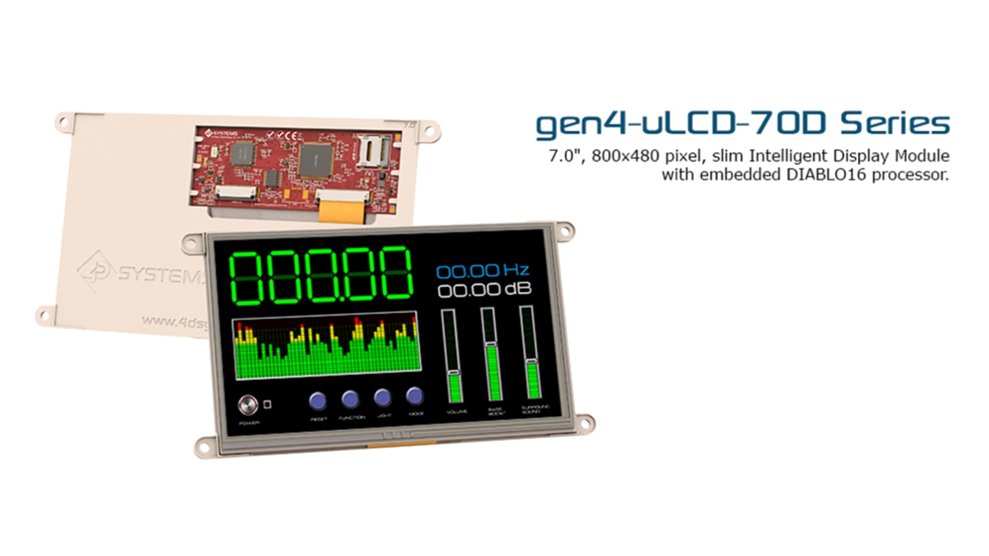 gen4-uLCD-70DT-PI | 4D Systems, gen4 Diablo 16 with 7in Resistive Touch Screen | RS