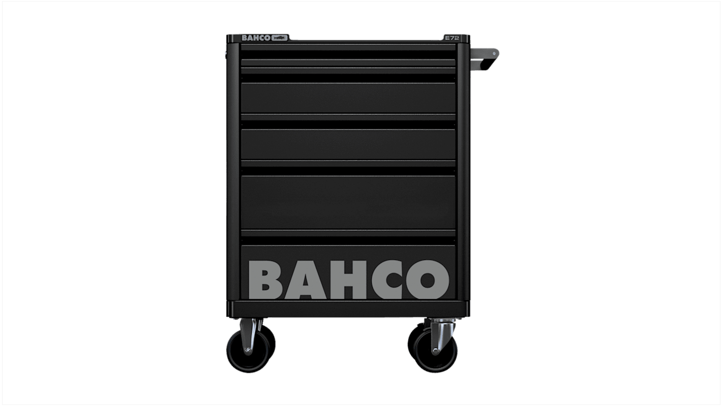 1472K5BLACK | Bahco 5 drawer Solid Steel Wheeled Tool Chest, 965mm x ...