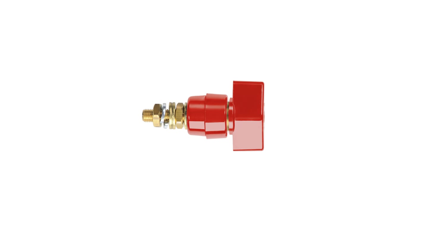 POL 631 L / RT | Schutzinger 4mm Red Terminal Post, 1kV, 63A, M6 x 0.75 ...