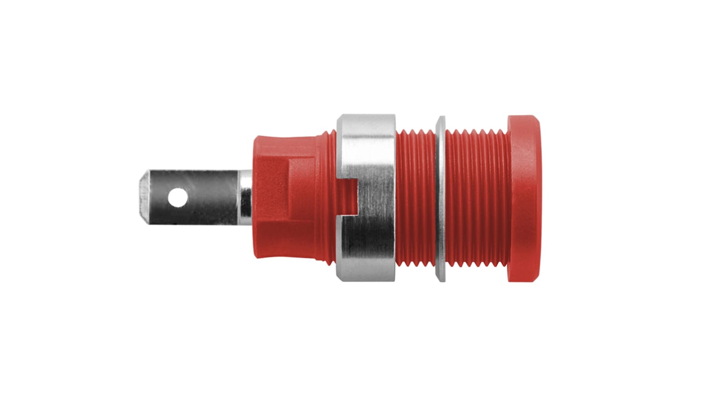 SEB 7077 Ni / RT | Schutzinger Red Female Banana Socket, 4 mm Connector ...
