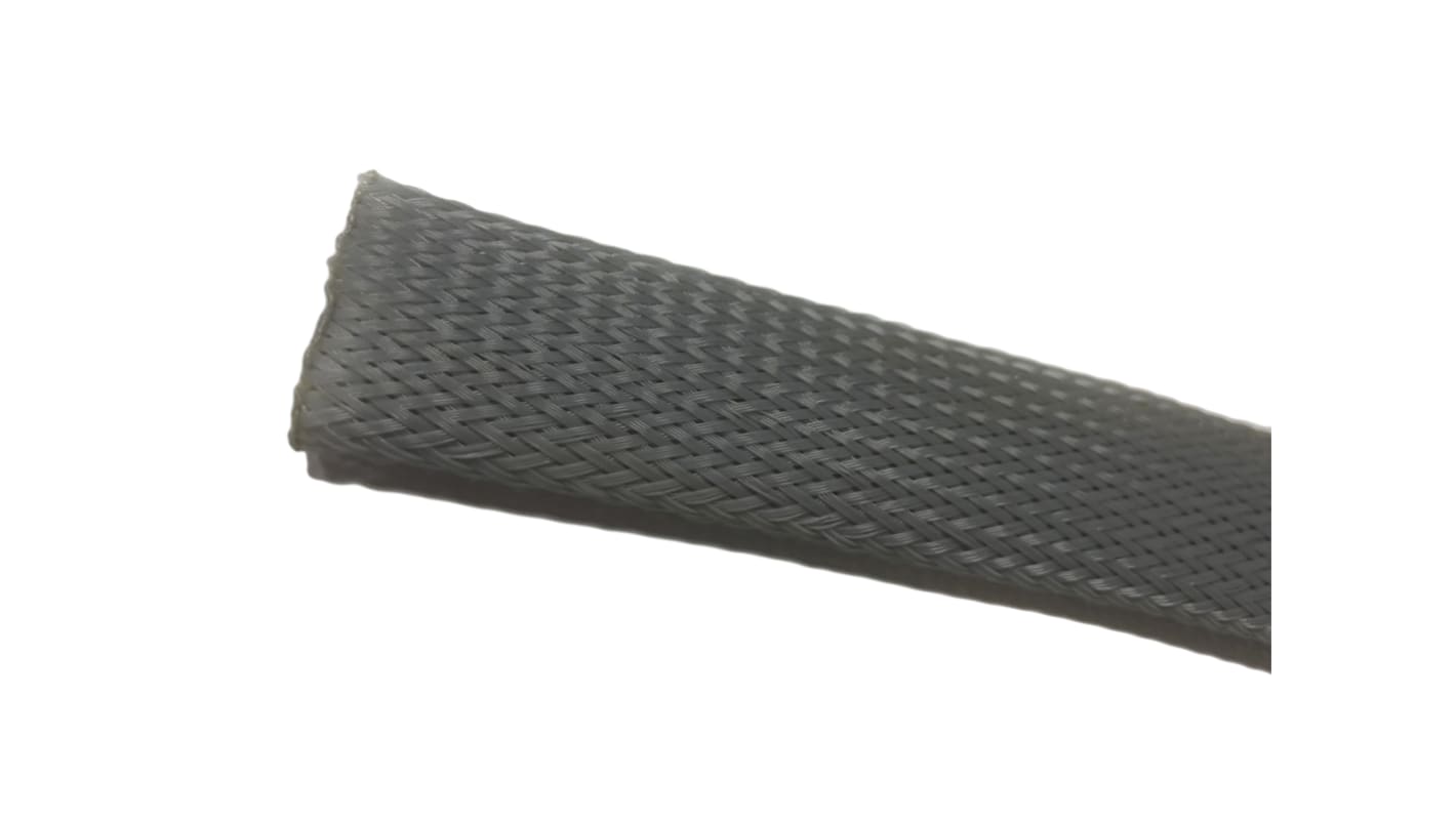 RS PRO Expandable Braided PET Grey Cable Sleeve, 30mm Diameter, 10m ...