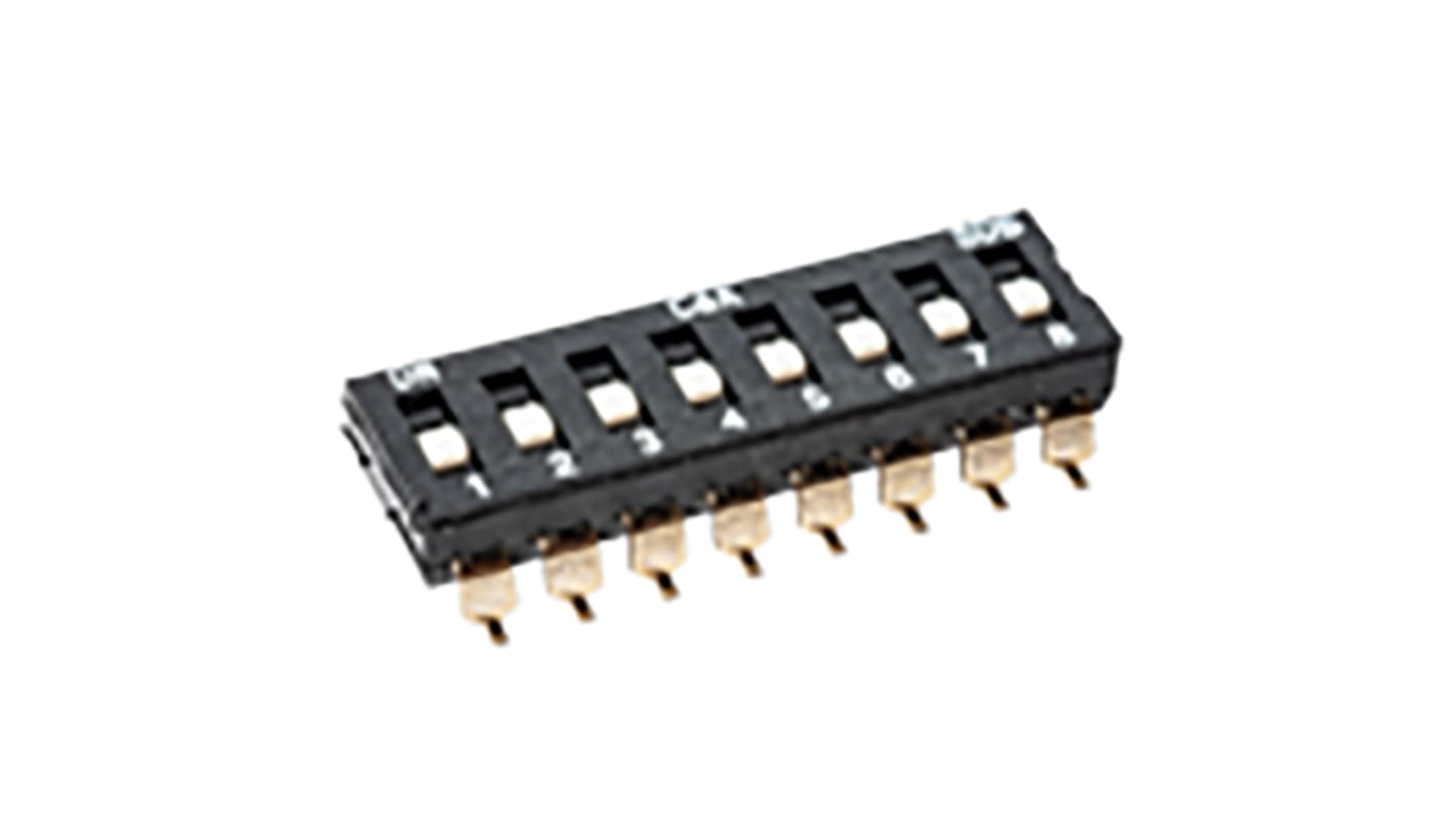 SDB10H0SBD | C & K 10 Way Surface Mount DIP Switch 10P10T, Flush Slide Actuator | RS