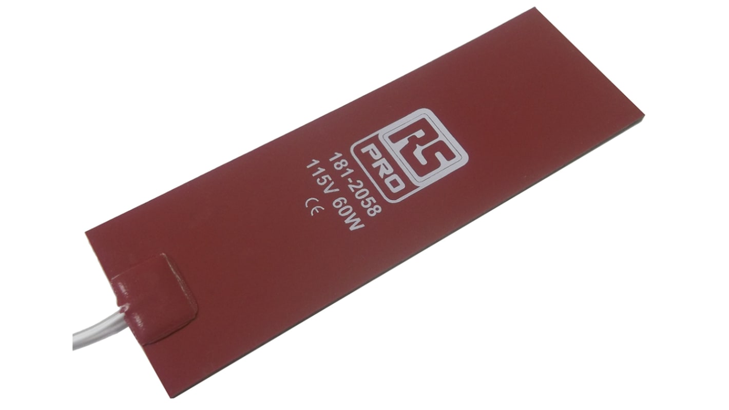 RS PRO Silicone Heater Mat, 60 W, 50 x 152mm, 115 V ac | RS