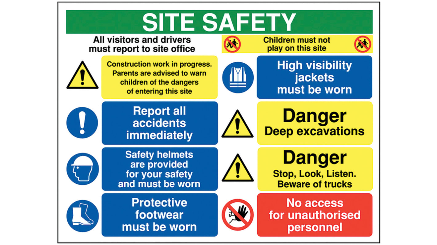 Safety Poster, PP, English, 600 mm, 800mm | RS