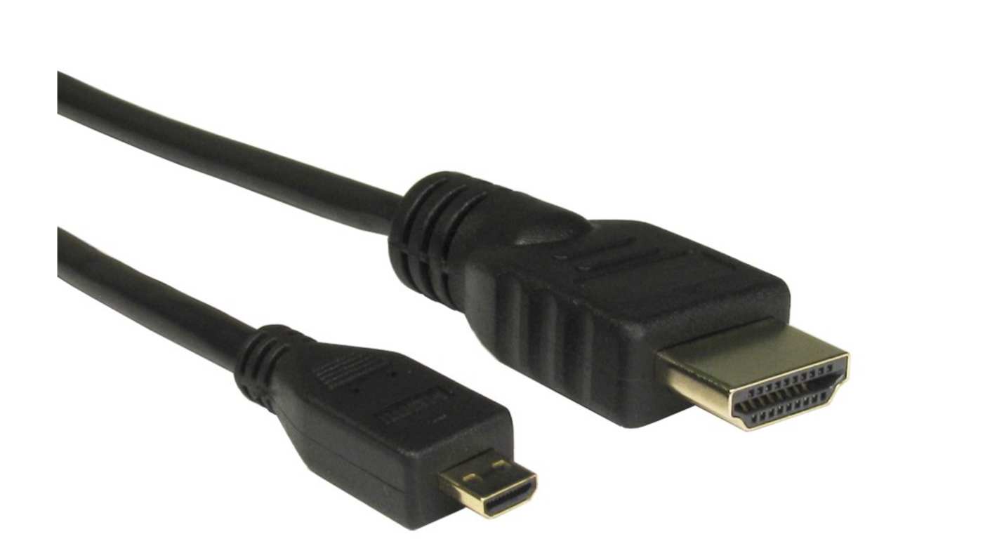 RS PRO 4K HDMI 1.4 Male Micro HDMI to Male HDMI Cable, 1m | RS