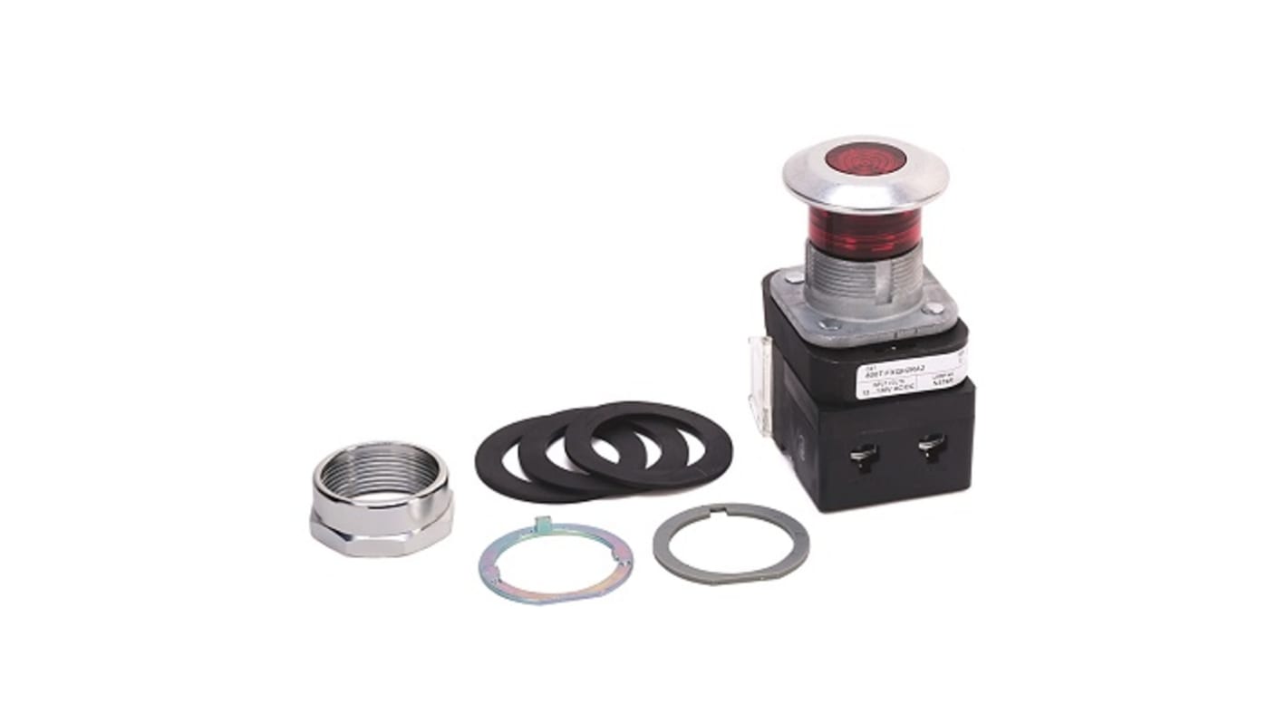 800T-FXQH2R | Allen Bradley 800T Series Red Illuminated Push Pull Push Button Head, 30mm Cutout ...