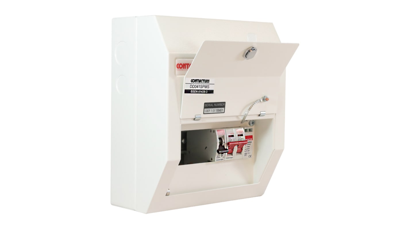 DD041SPMS | Contactum 4 Way Steel Consumer Unit, 100A Defender | RS