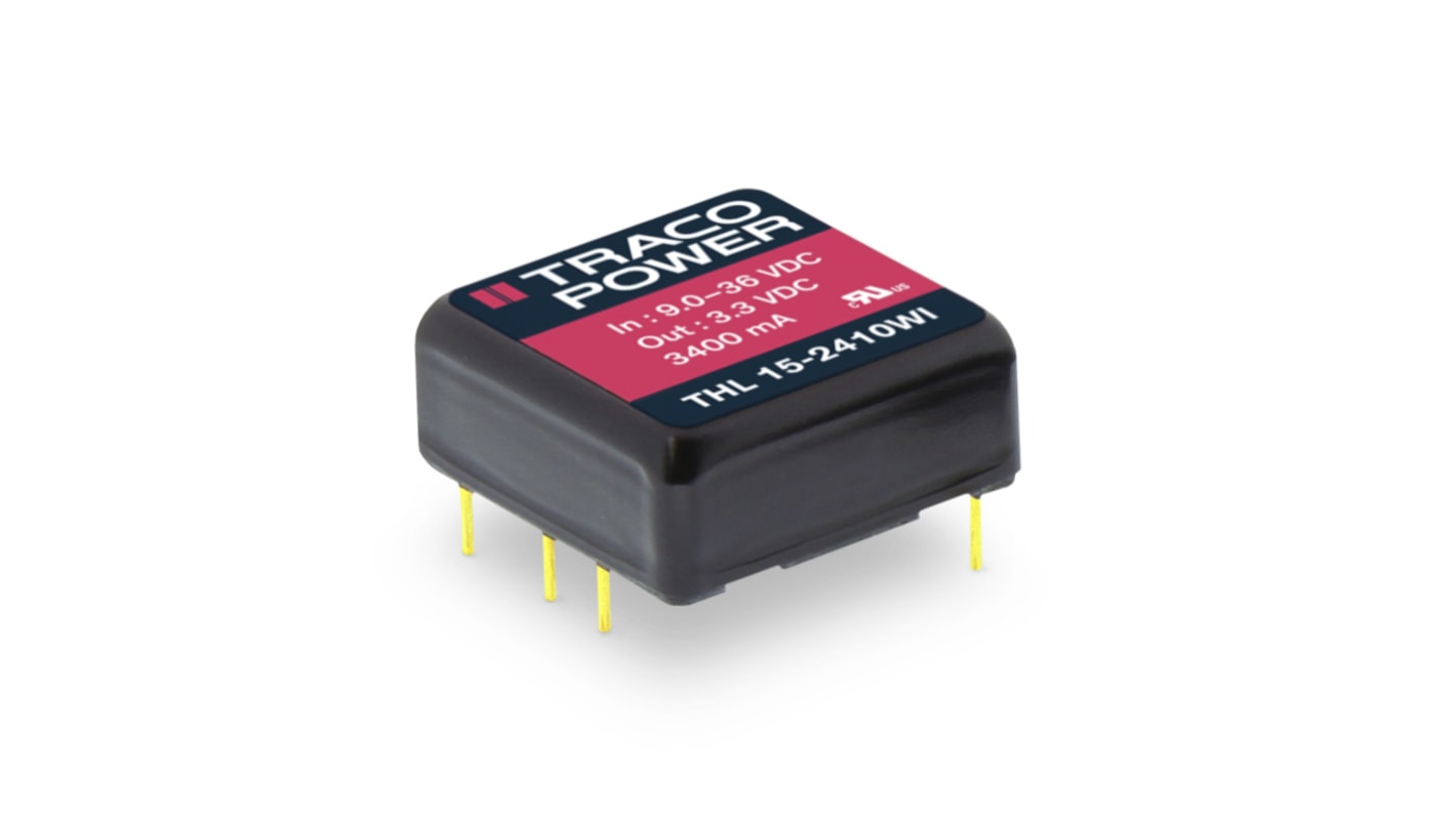 THL 15-2411WI | TRACOPOWER THL 15WI DC-DC Converter, 5V dc/ 3A Output, 9 → 36 V dc Input, 15W ...