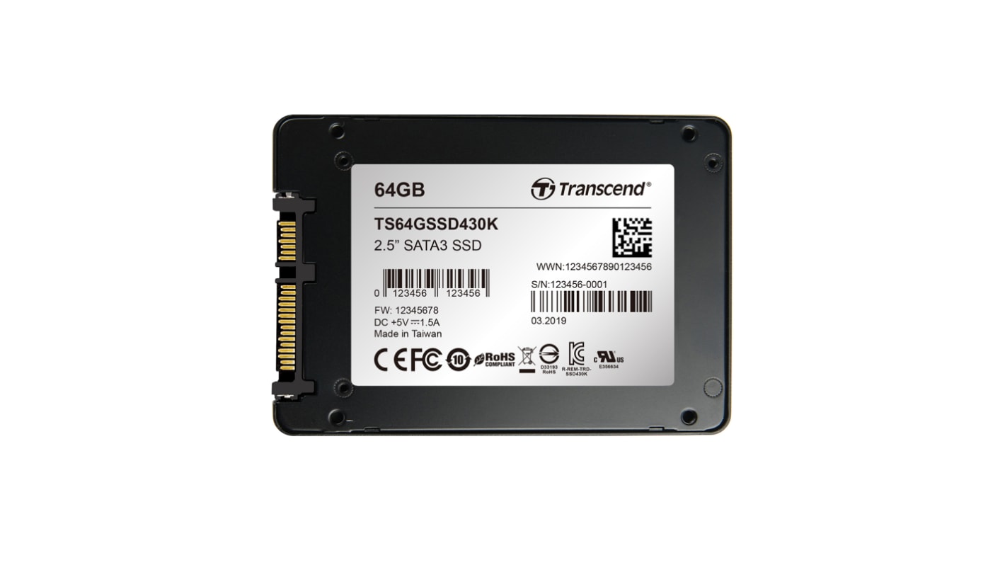 TS64GSSD430K | Transcend ソリッドステートドライブ SSD 内蔵 64 GB | RS