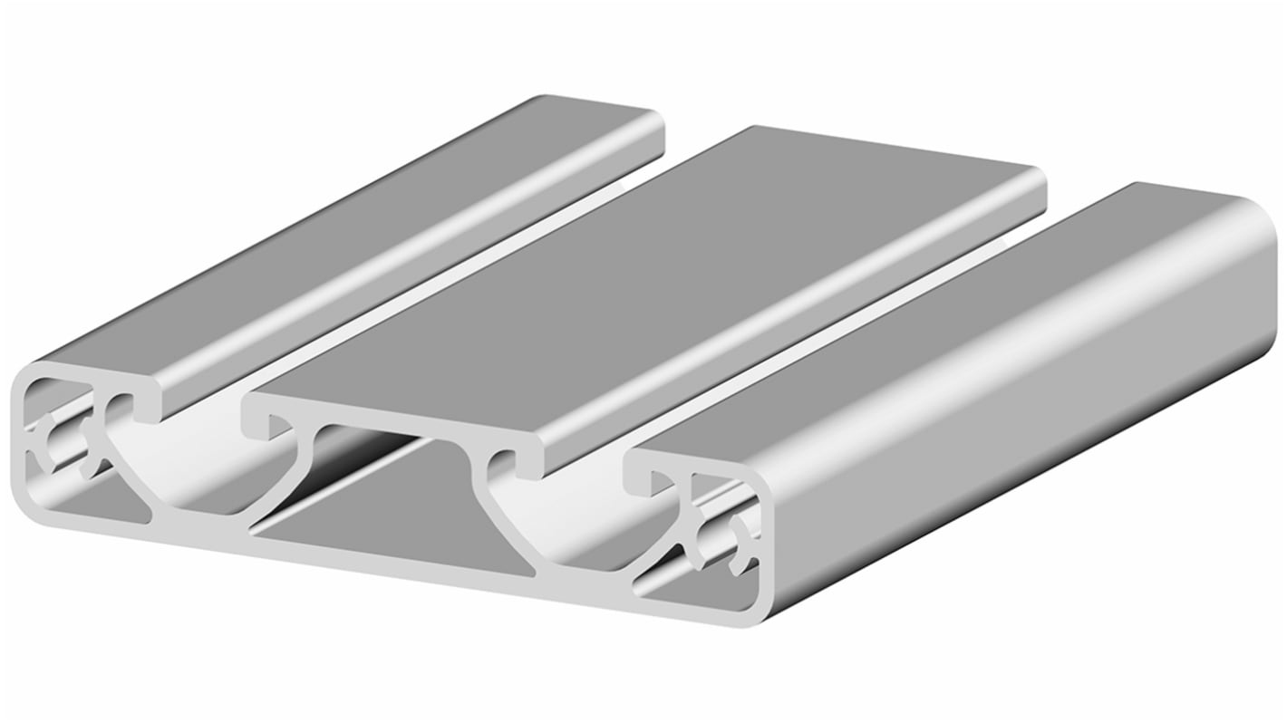 RS PRO Silver Aluminium Profile Strut, 80 x 16 mm, 8mm Groove, 3000mm ...