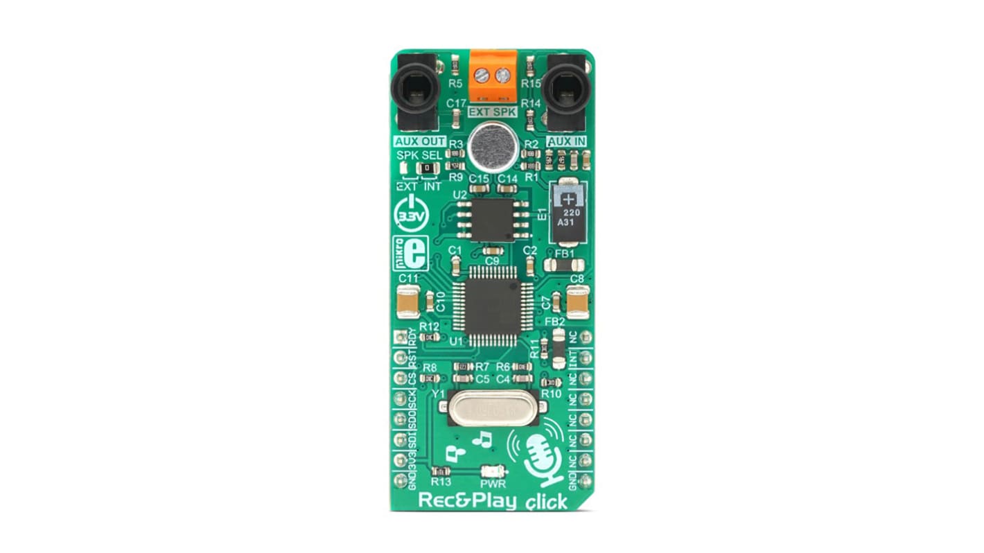 MIKROE-3345 | MikroElektronika 開発・評価ボード Rec&Play Click ISD3900 | RS