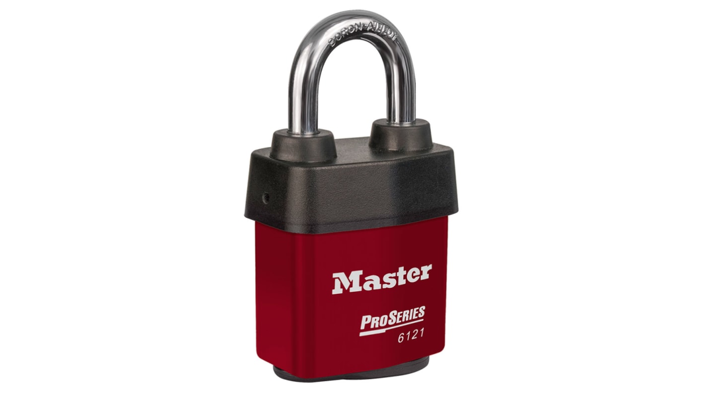 6121RED | Master Lock Key Weatherproof Stainless Steel Padlock, 8mm ...